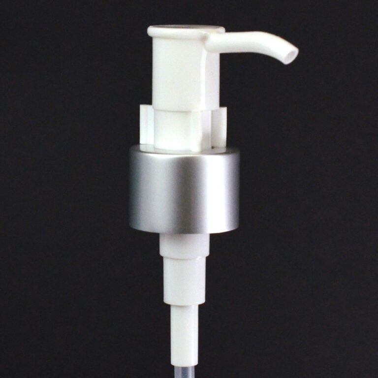 24/410 Retro with Clip Lotion Pump Metal Overshell Satin Silver ...