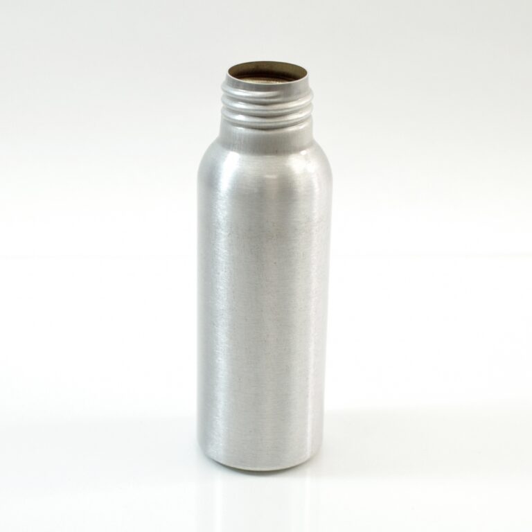 2 oz Brushed Silver 24/410 Aluminum, 35x105 Bottle - PackagingBuyer