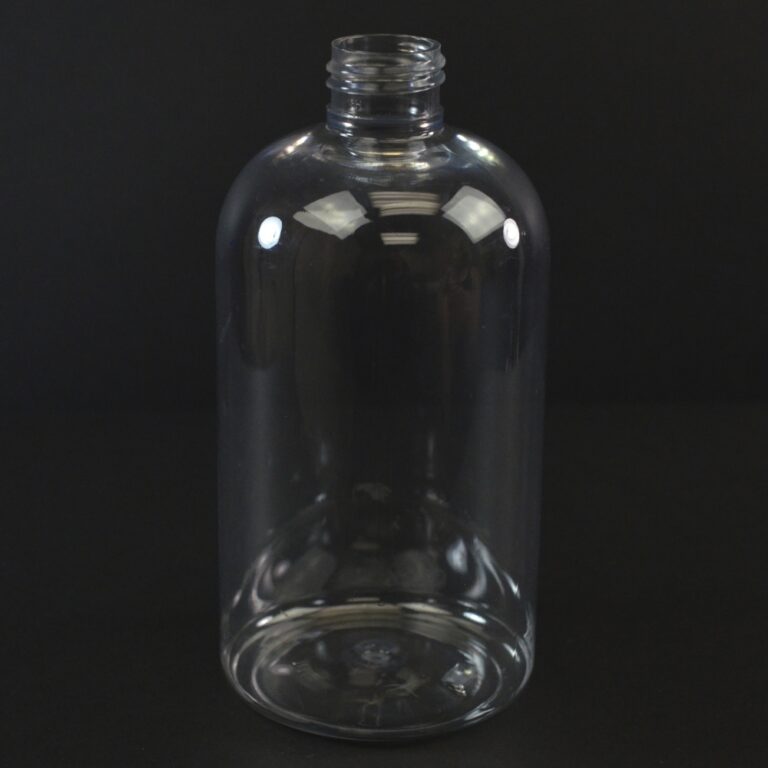 6 Oz 24/410 Squat Boston Round Clear PET Bottle - PackagingBuyer